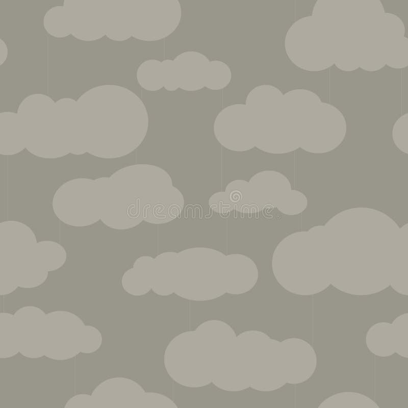 Seamless Square Pattern with Clouds and Rain Stock Vector ...