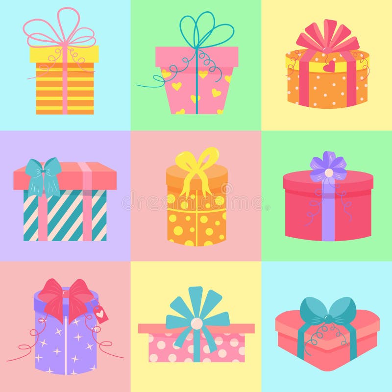 Seamless Square Pattern with Gift Presents. Geometric Checkered Print ...