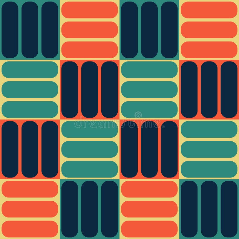 Seamless Square and Stripe Pattern Stock Vector - Illustration of ...