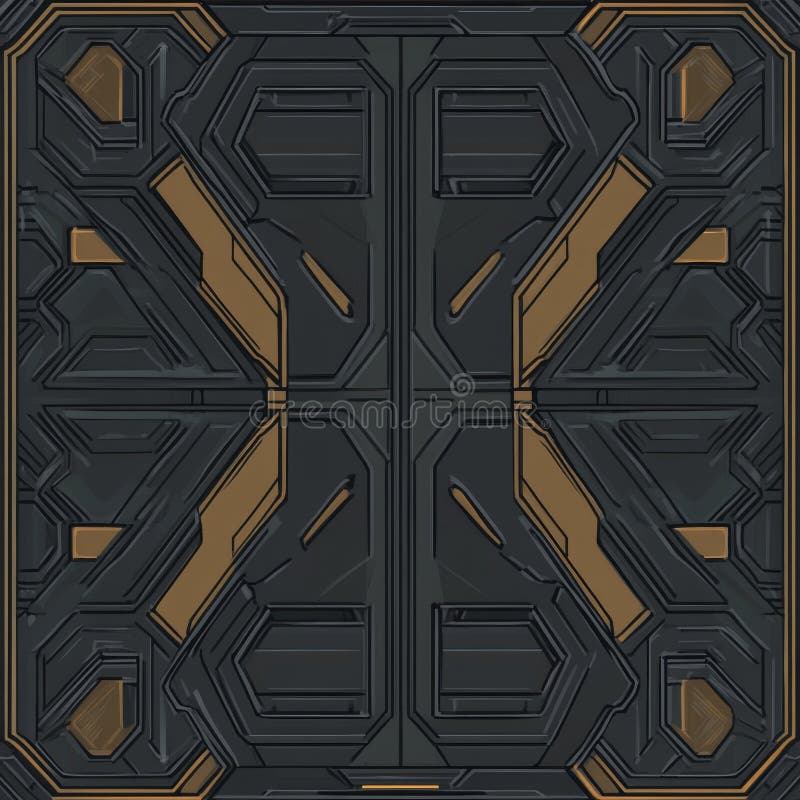 Seamless Square Tile Design Featuring Spaceship Armor Layers with ...