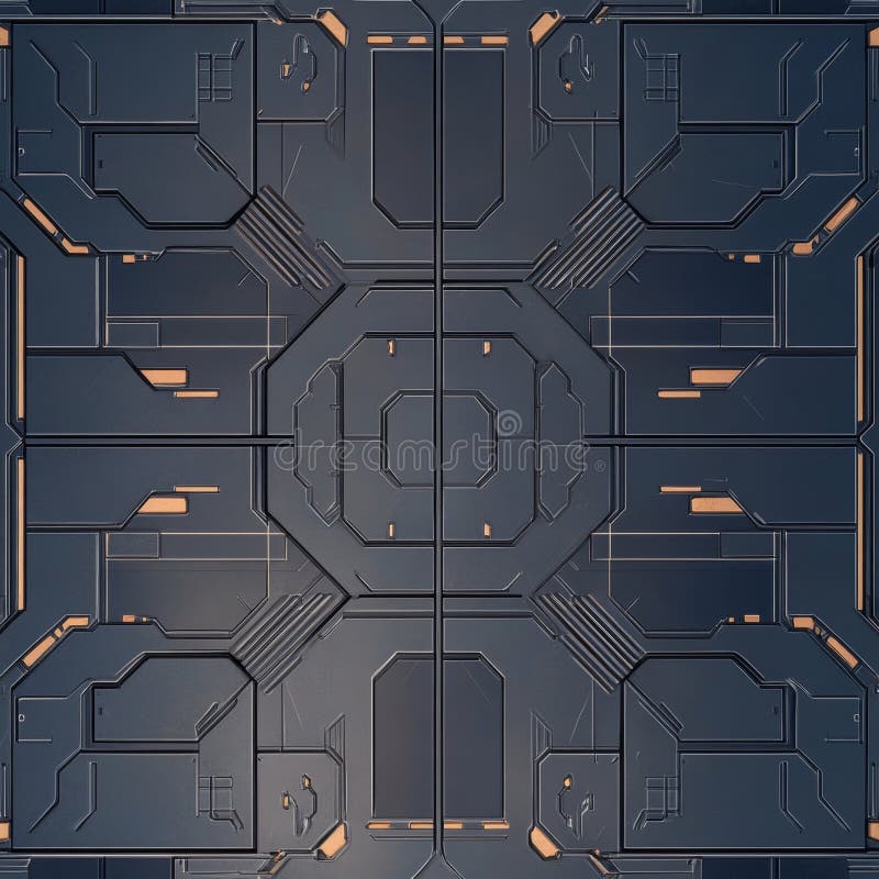 Seamless Square Tile Design Featuring a Spaceship S Layered Armor ...