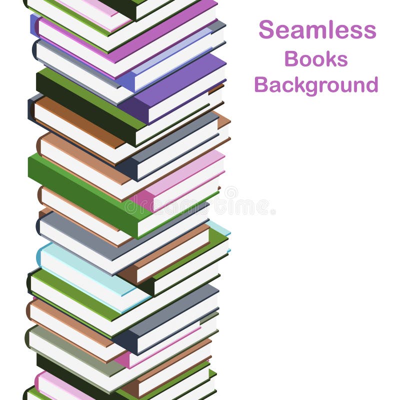 Seamless Stack of Books. Education and Science Banner. Stock ...
