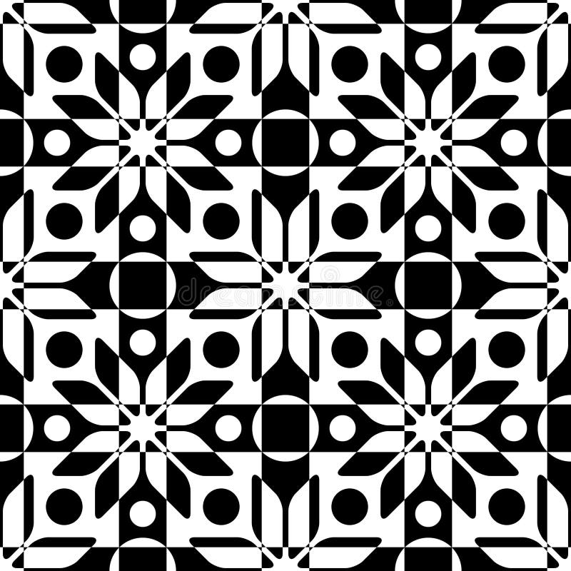 Seamless Star, Circle and Square Pattern Stock Vector - Illustration of ...