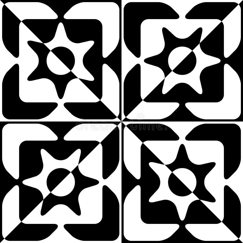 Seamless Star, Circle and Square Pattern Stock Vector - Illustration of ...