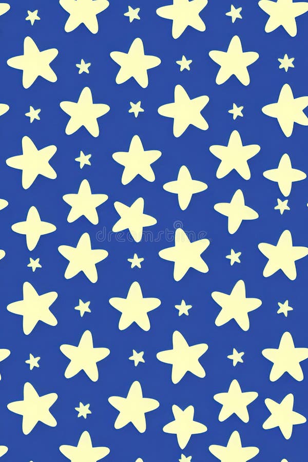Seamless Star Pattern. Blue Background Stock Illustration ...