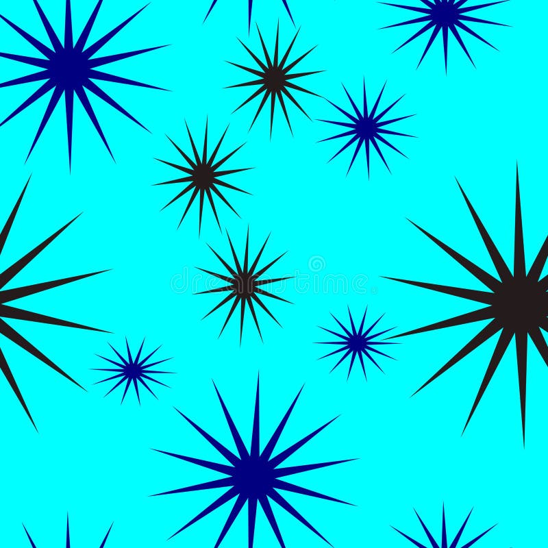 Seamless Star Pattern with Blue and Black with Light Cyan Colour ...