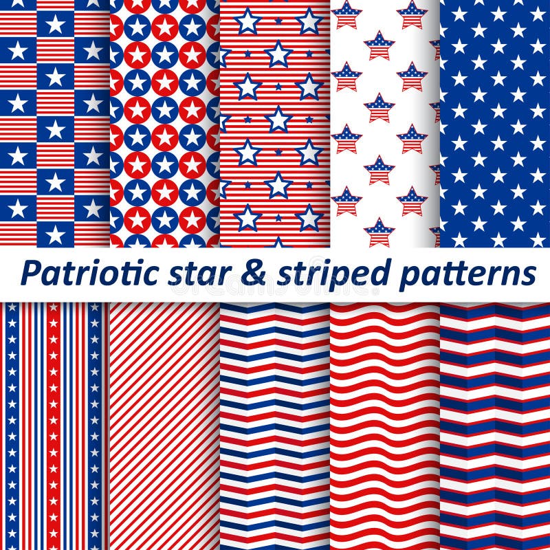 Seamless Star & Striped Patterns Stock Vector - Illustration of ...