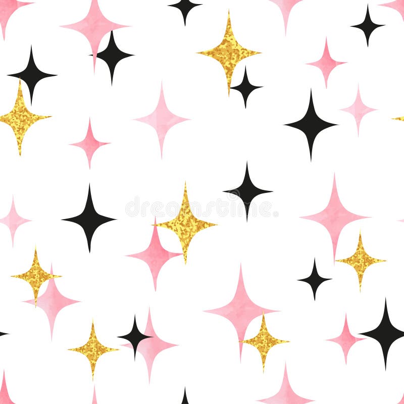 Seamless Starburst Pattern. Vector Abstract Stars Background Stock ...