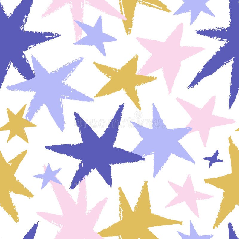 Seamless Stars Pattern. Endless Repeating Starry Background, Print with ...