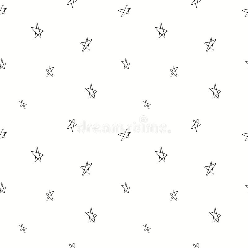 Stars Line Art Hand Drawn Illustration. Stock Vector - Illustration of ...