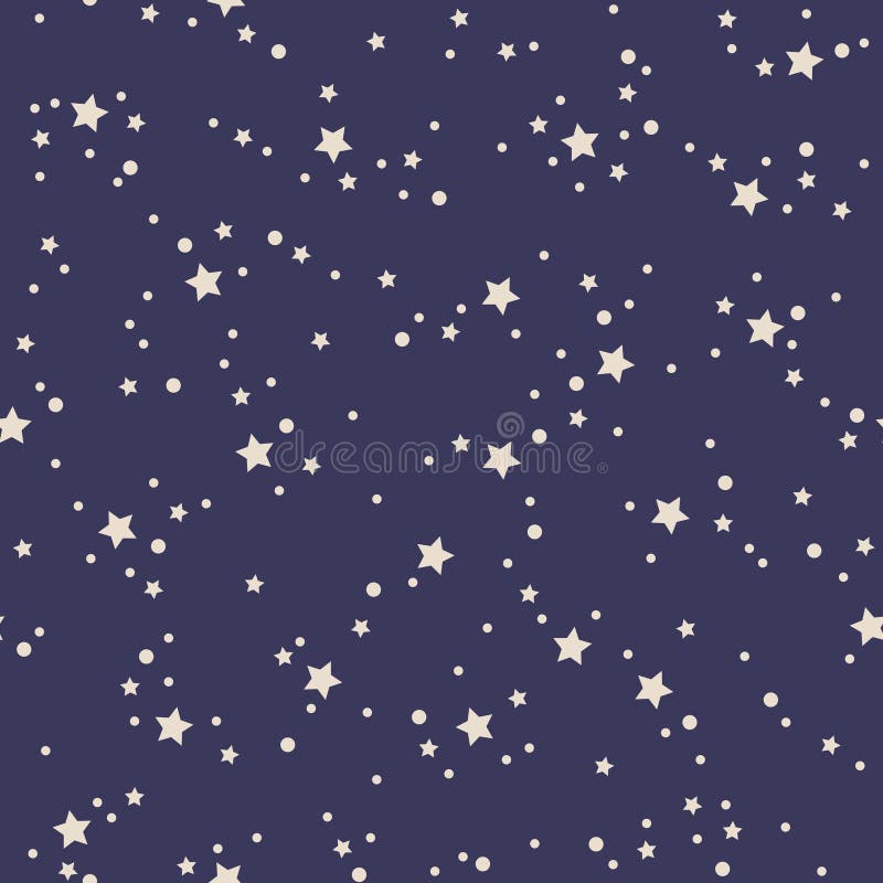 Vector Seamless Pattern with Celestial Bodies - Moons, Stars and Clouds ...