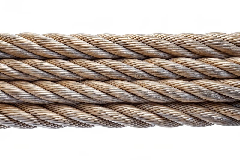 Seamless Stranded Steel Rope Isolated on White Background Stock ...