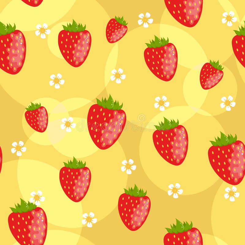 Seamless Strawberry Background Stock Vector - Illustration of juicy ...