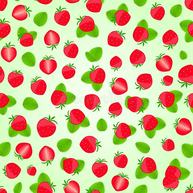 Seamless Strawberry Pattern Stock Vector - Illustration of decoration ...
