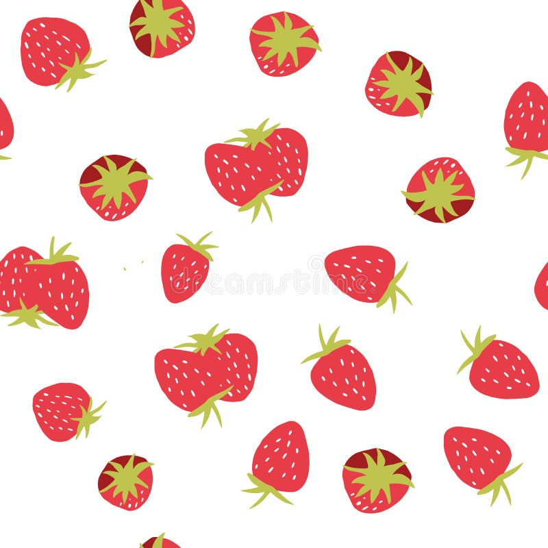 Seamless Strawberry Pattern. Trendy Vector Red Strawberry Pattern ...