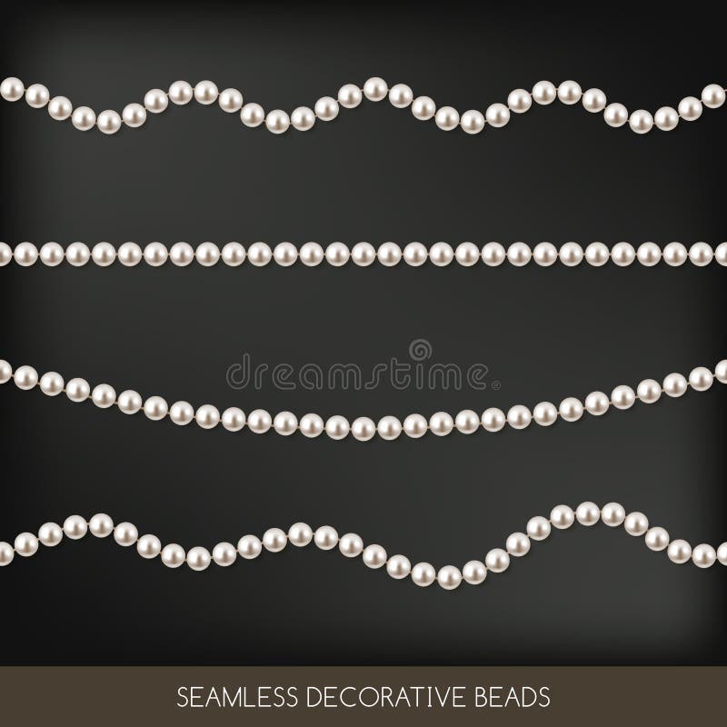 Seamless Strings of Beads Set, Decoration Elements, Vector Stock Vector ...