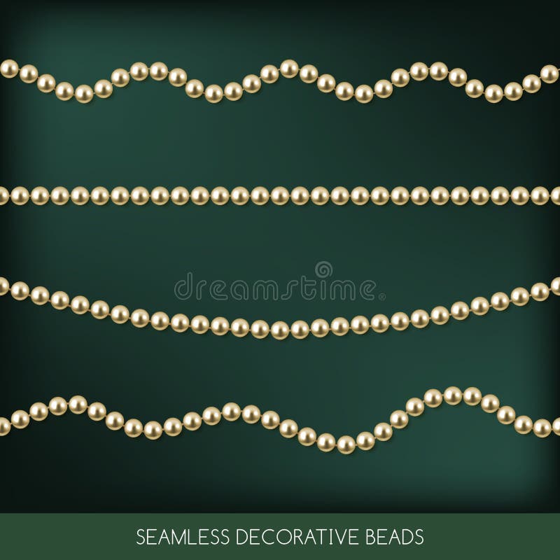 Seamless Strings of Beads Set, Decoration Elements, Vector Stock Vector ...