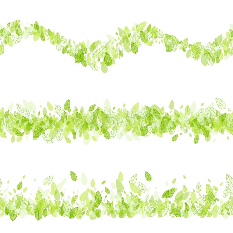 Seamless Strip Green Border Stock Vector - Illustration of lush, spring ...