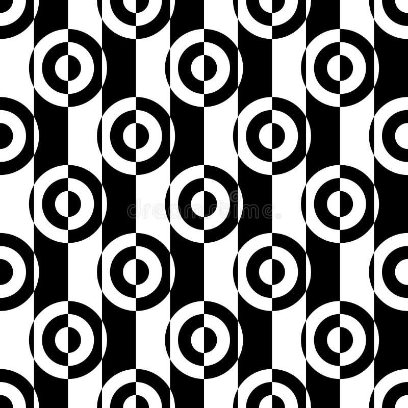 Seamless Stripe and Circle Pattern Stock Vector - Illustration of ...