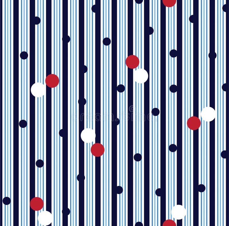 Seamless Stripe and Dot Pattern Stock Vector - Illustration of ...
