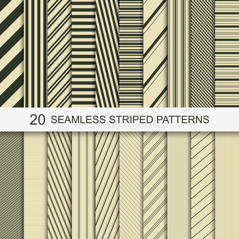 20 Seamless Striped Patterns. Stock Vector - Illustration of artistic ...