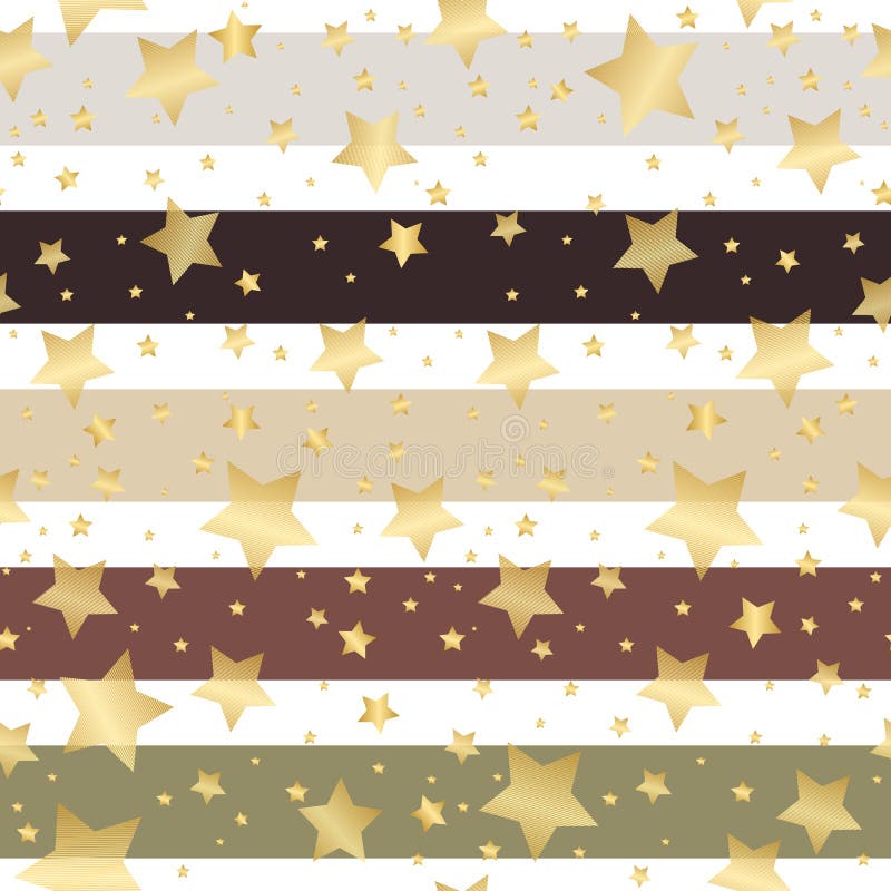 Seamless Striped Retro Pattern with Gold Stars Stock Vector ...