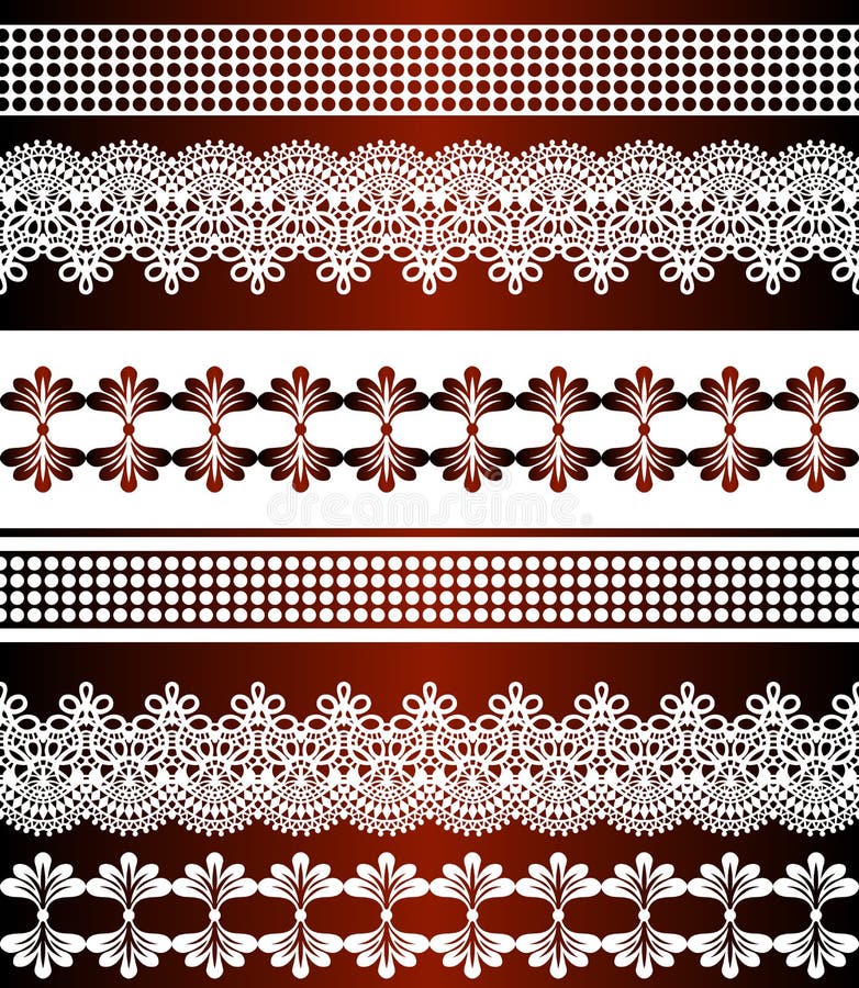 Seamless Stripes Pattern. Stripe Set of Lace Bohemian Seamless Borders ...
