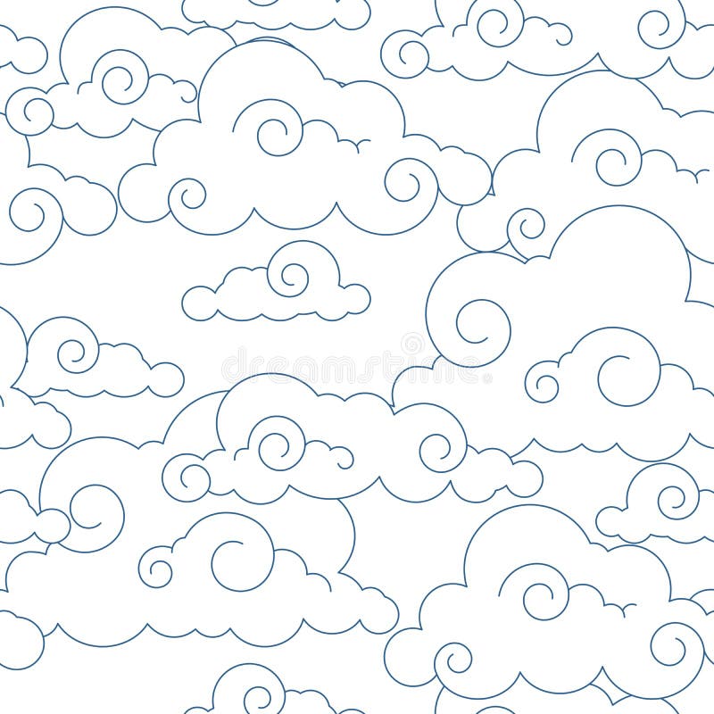 Seamless Stylized Clouds Pattern Stock Vector - Illustration of exotic, cloud: 28855735