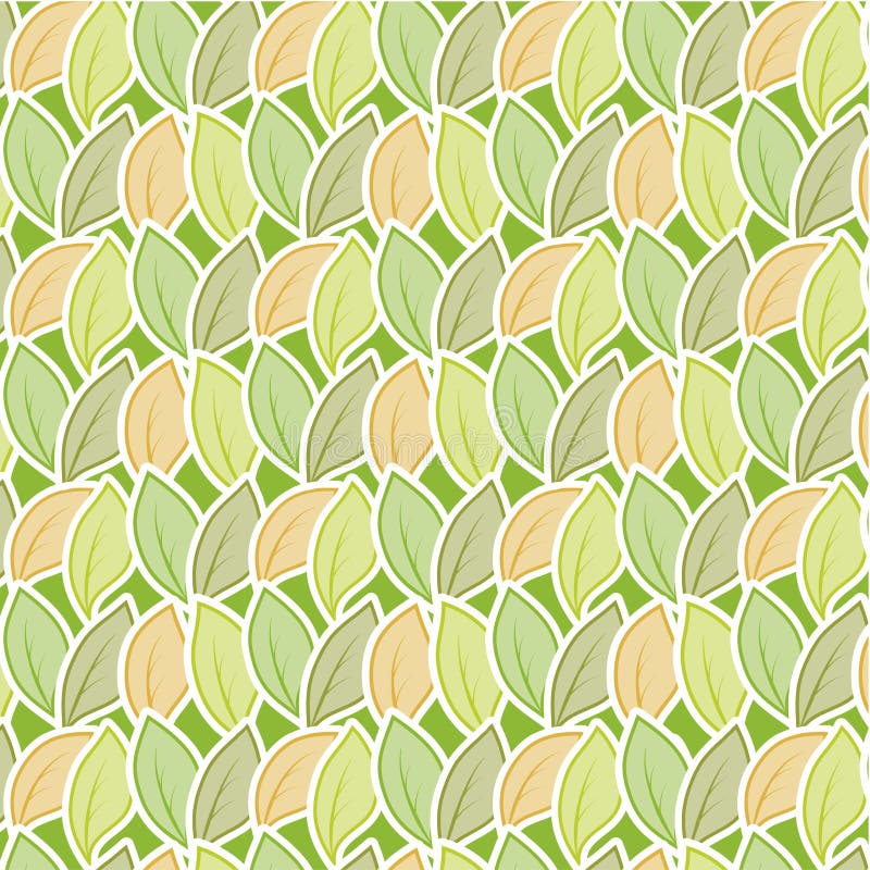 Seamless Stylized Foliage Pattern Stock Vector - Illustration of ...