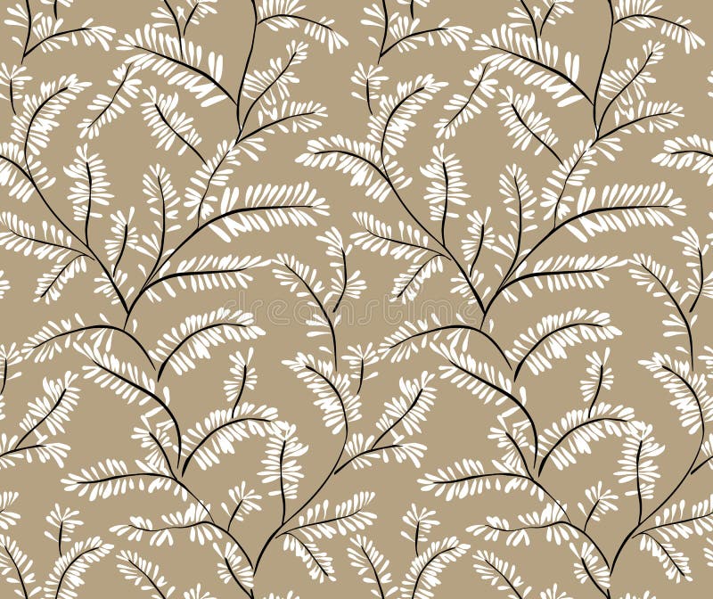 Seamless Stylized Leaf Fern Pattern. Vector Illustration . Doodle ...