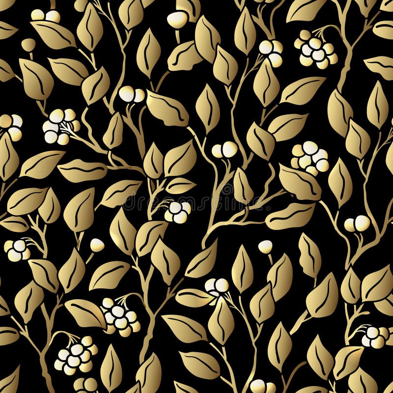 Seamless Stylized Leaf Pattern. Seamless Decorative Template Texture ...