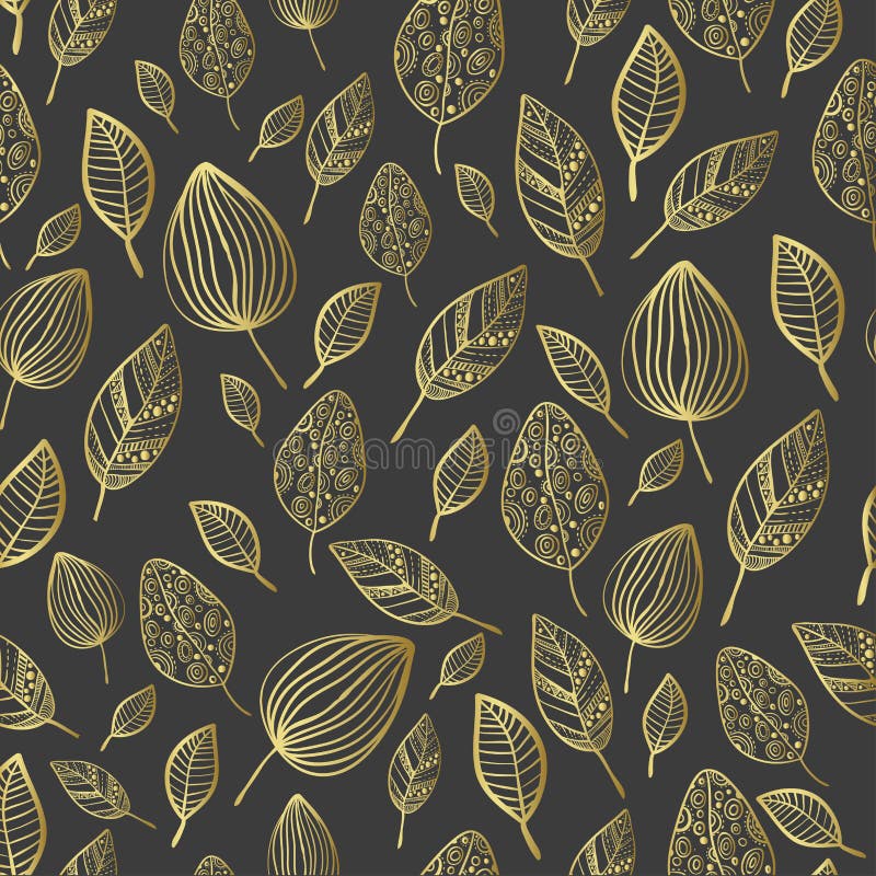 Seamless Stylized Leaf Pattern.Texture with Leaves Stock Vector ...
