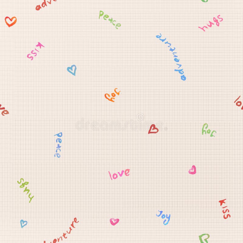 Seamless Subtle Watercolor Doodle Pattern Stock Vector - Illustration ...