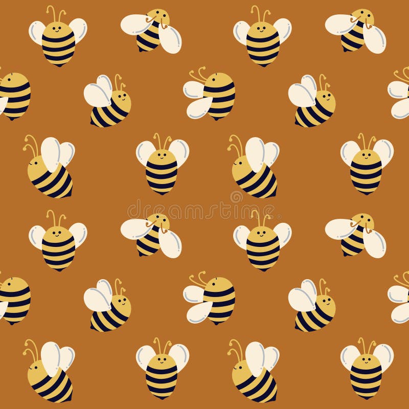 Seamless Summer Pattern with Bees. Honey Pattern Stock Vector ...