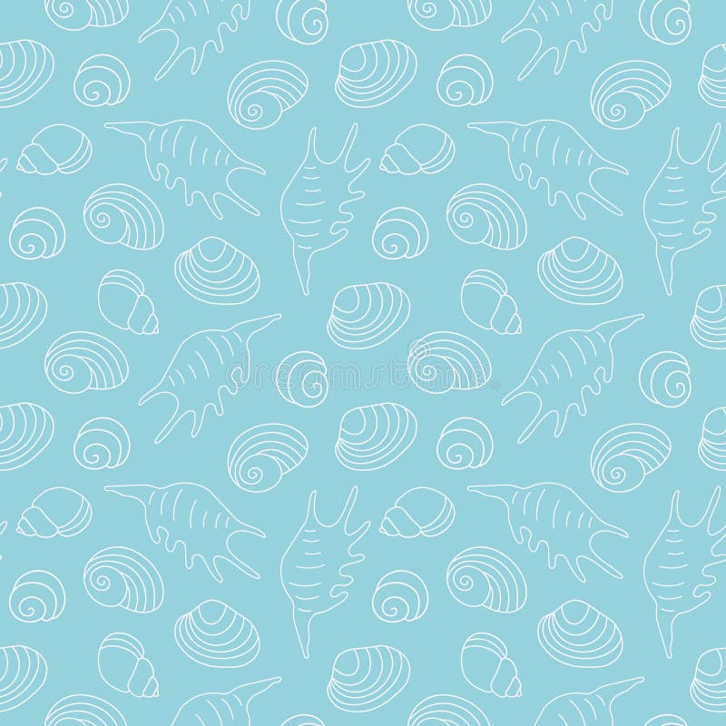 Seamless Summer Pattern of Sea Shells, Great for Wrapping, Textile ...