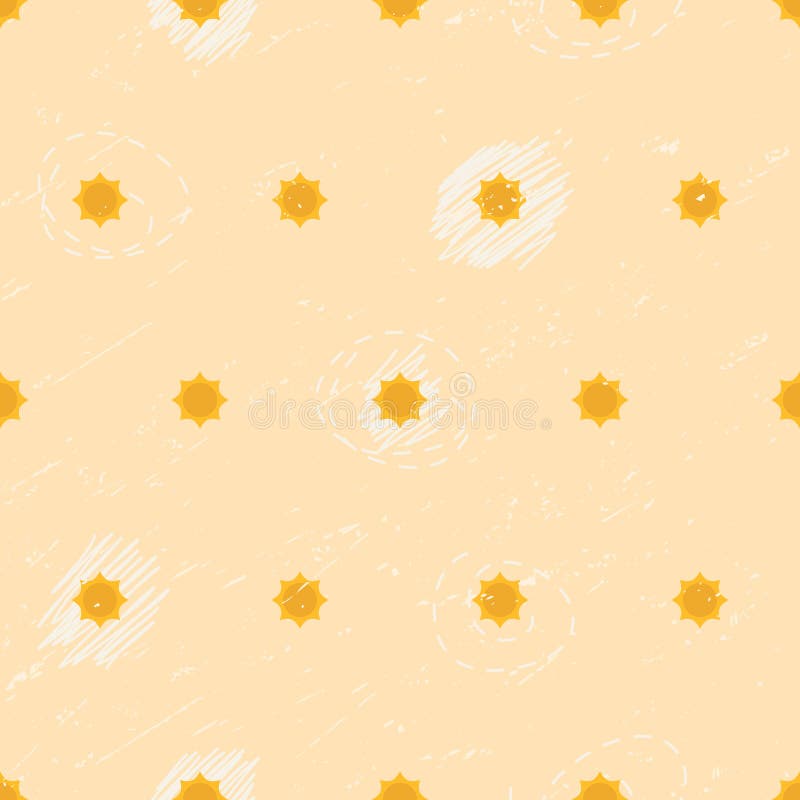 Seamless Summer Sun Pattern Stock Vector - Illustration of warm ...