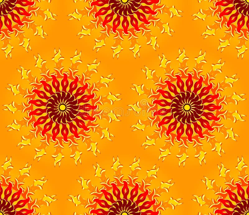 Seamless Sun Pattern stock vector. Illustration of vector - 10137478
