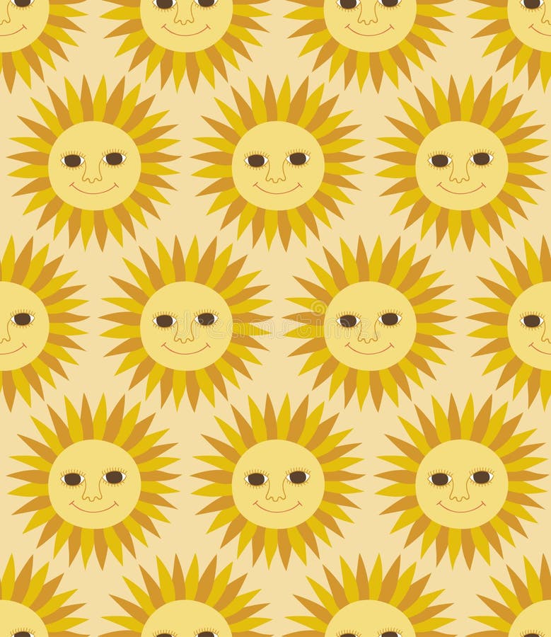 Seamless sun pattern stock vector. Illustration of print - 50593697