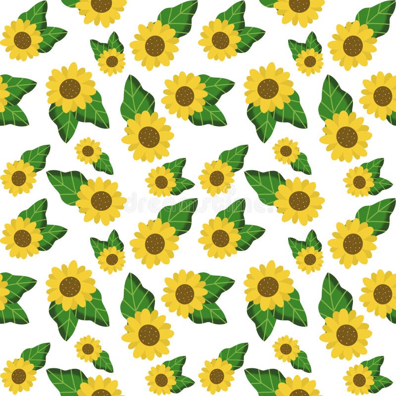 Seamless Sunflowers Pattern. Stock Illustration - Illustration of ...