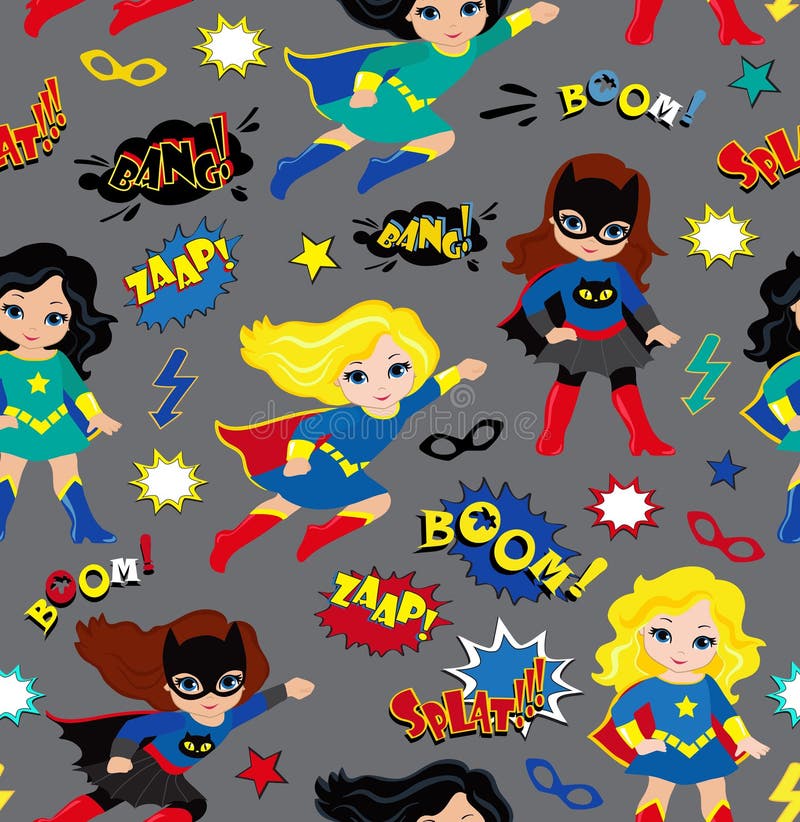 Superhero Girls Background Pattern Stock Illustrations – 18 Superhero ...