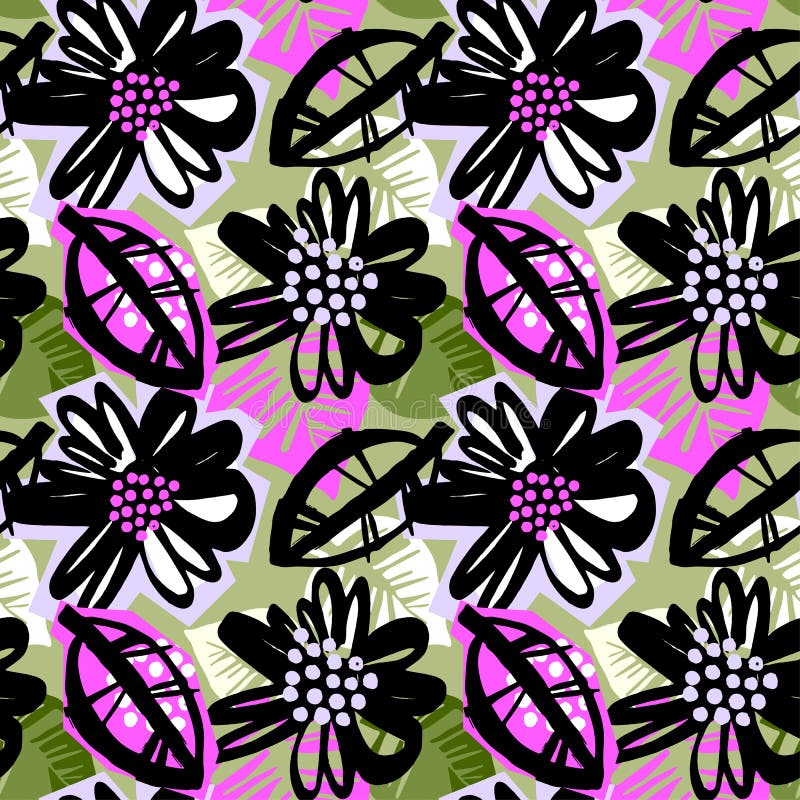 Seamless Surface Pattern Floral Design Stock Illustration ...