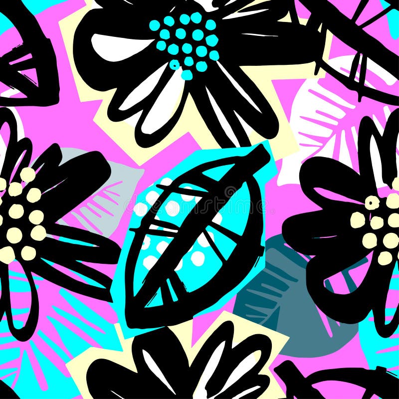Seamless Surface Pattern Floral Design Stock Illustration ...