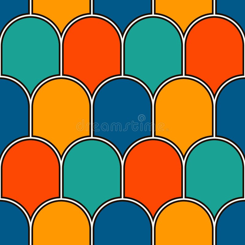 Seamless Surface Pattern with Repeated Scallops. Geometric Figures ...
