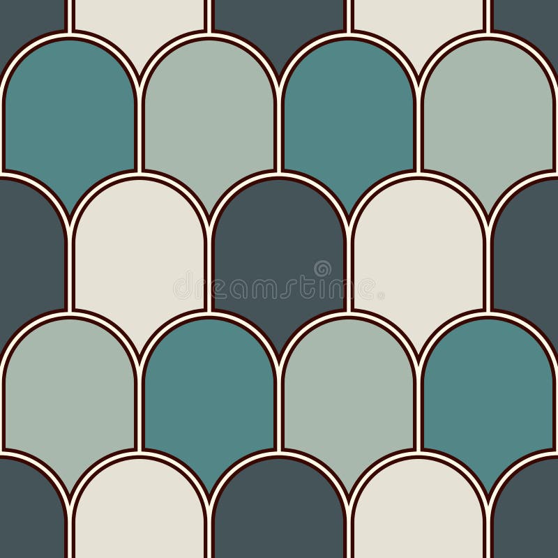 Seamless Surface Pattern with Repeated Scallops. Geometric Figures ...