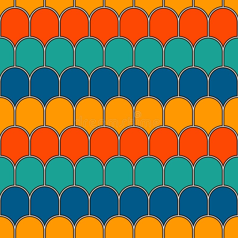 Seamless Surface Pattern with Repeated Scallops. Geometric Figures ...