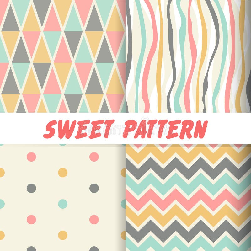 Seamless Sweet Cool Pattern With Colorful Choc. Rainbow Eskimo. Stock ...
