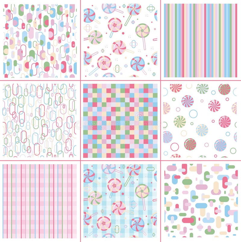 Seamless Sweet Patterns for Design. Stock Illustration - Illustration ...