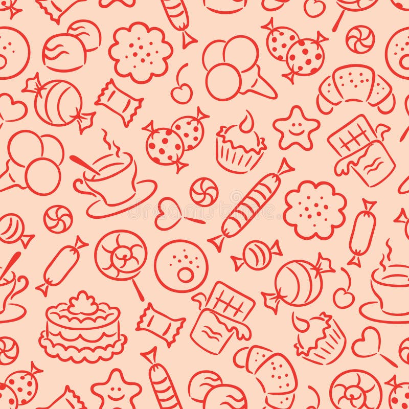 Seamless sweets pattern stock vector. Illustration of donut - 12160603