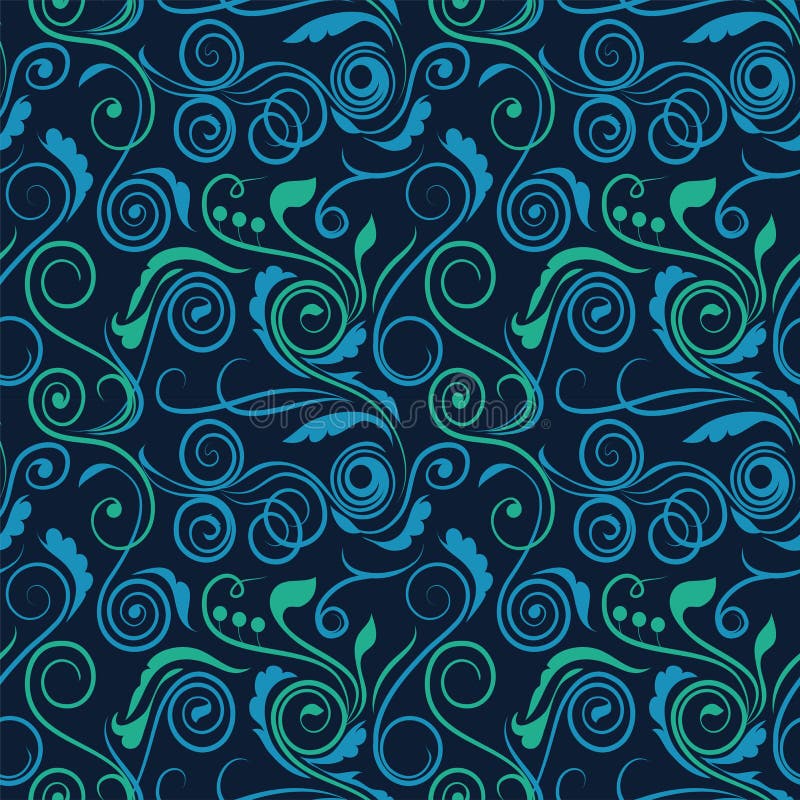 Seamless Swirl Pattern with Dots Stock Vector - Illustration of drapery ...