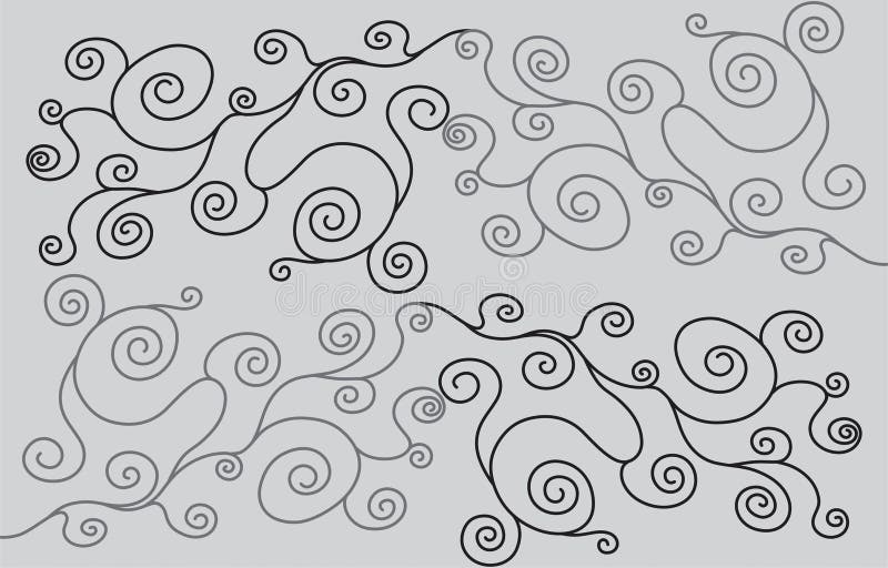 Seamless Swirly Patterns, Vector Background. CDR X6 Stock Vector ...